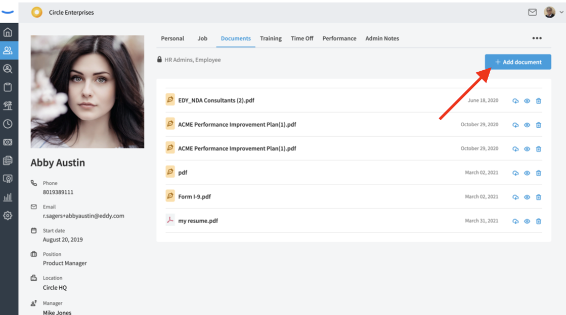 Adding Documents To An Employee Profile
